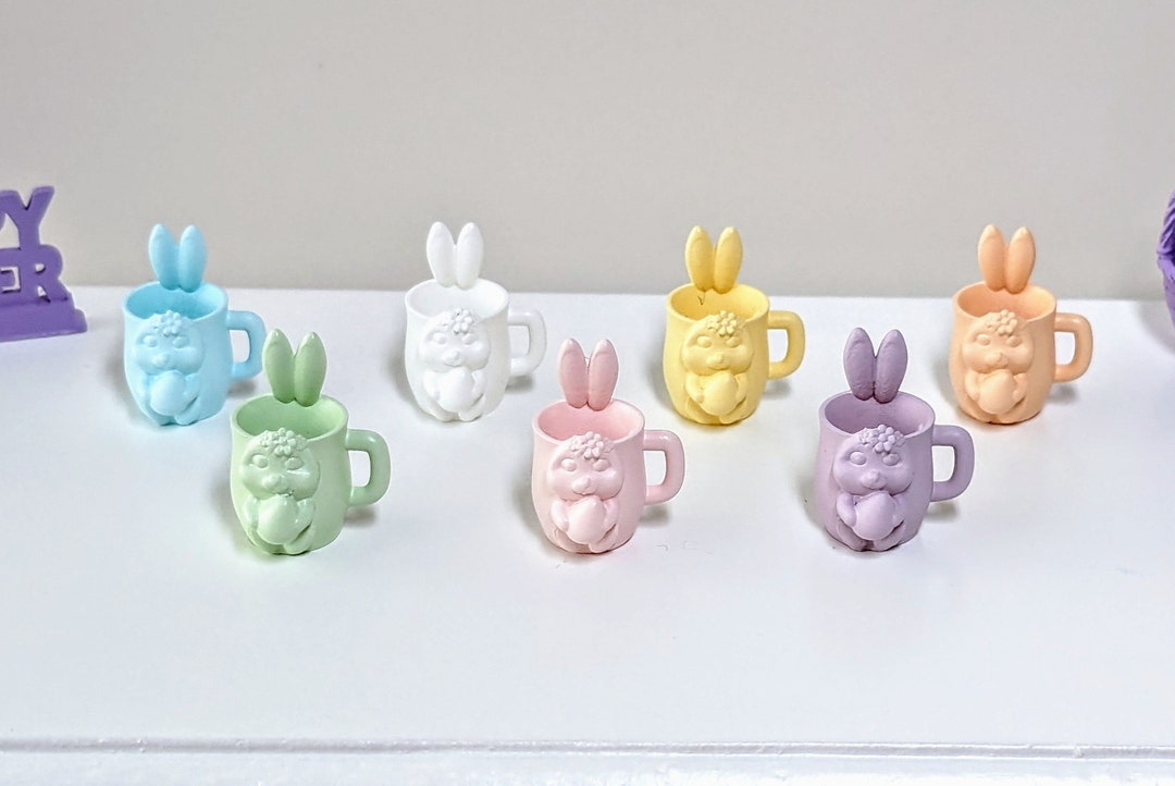 Miniature Bunny Mug, 1:12 Scale, Miniature Easter Mug, Miniature Rabbit ...
