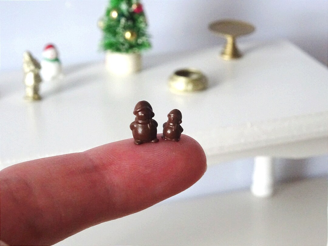 Miniature Chocolate Snowman in 1:12 Scale, Miniature Snowman, Mini ...