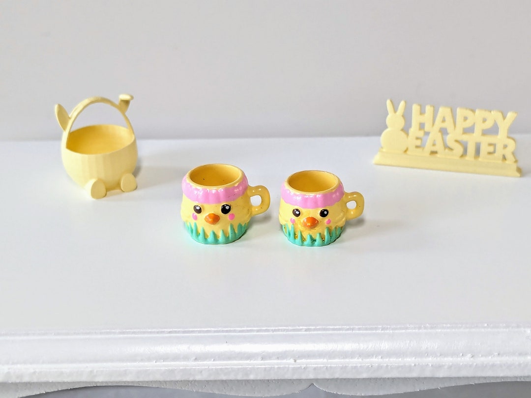 Miniature Easter Chick Mug, 1:12 Scale, Miniature Easter Mug, Miniature ...