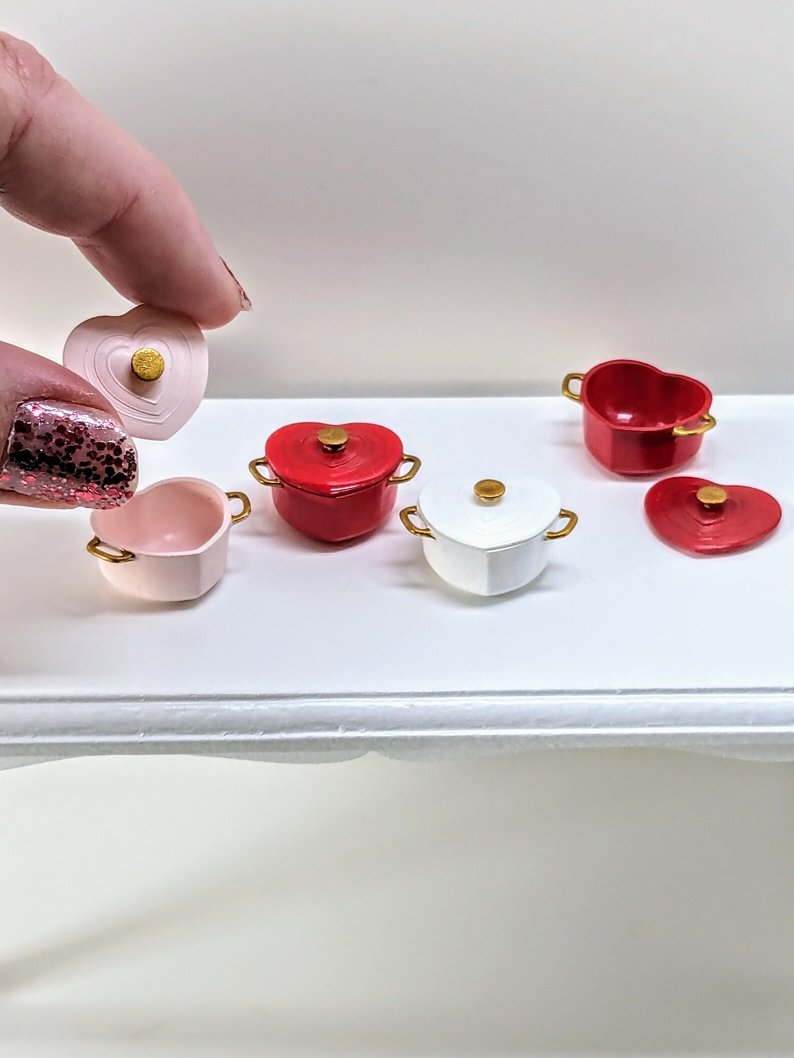 1:12 Scale Dollhouse Miniature Heart Casserole, Miniature Heart Shape ...