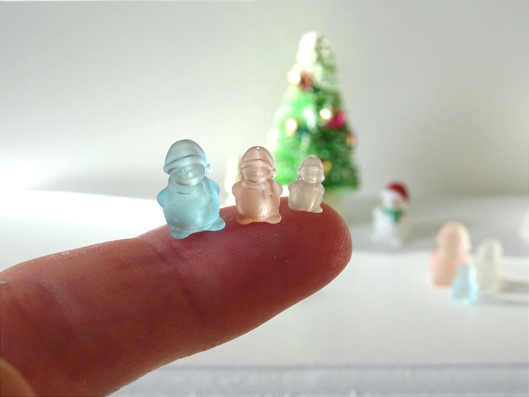 Miniature 3 Snowman Set in 1:12 Scale, Miniature Snowman, Mini Snowman ...