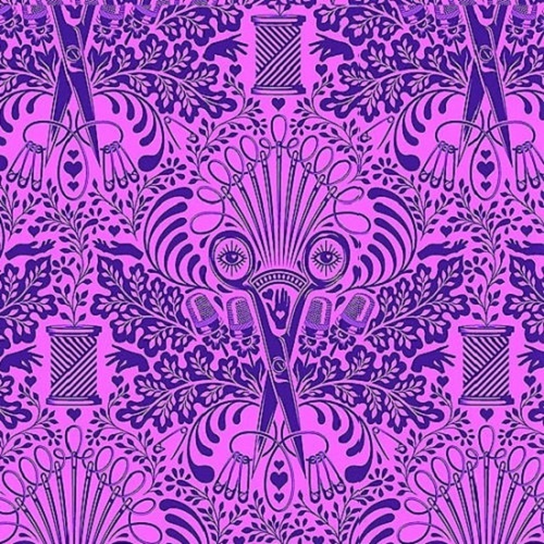 OOP Homemade PWTP141 Getting Snippy in Night by Tula Pink, Cotton ...