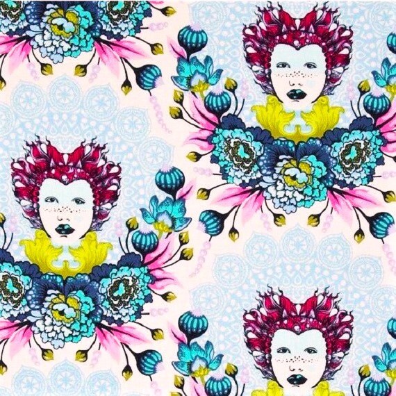 OOP Tula Pink Elizabeth 16th Century Selfie Sky, Cotton Fabric - Etsy