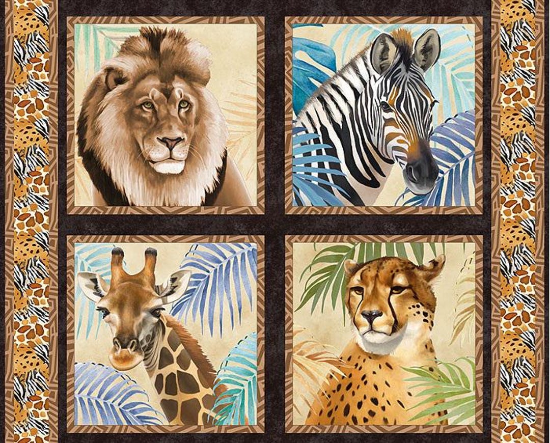 36" X 44" PANEL – DIGITAL - Blank Textiles Safari Sights - Animal ...