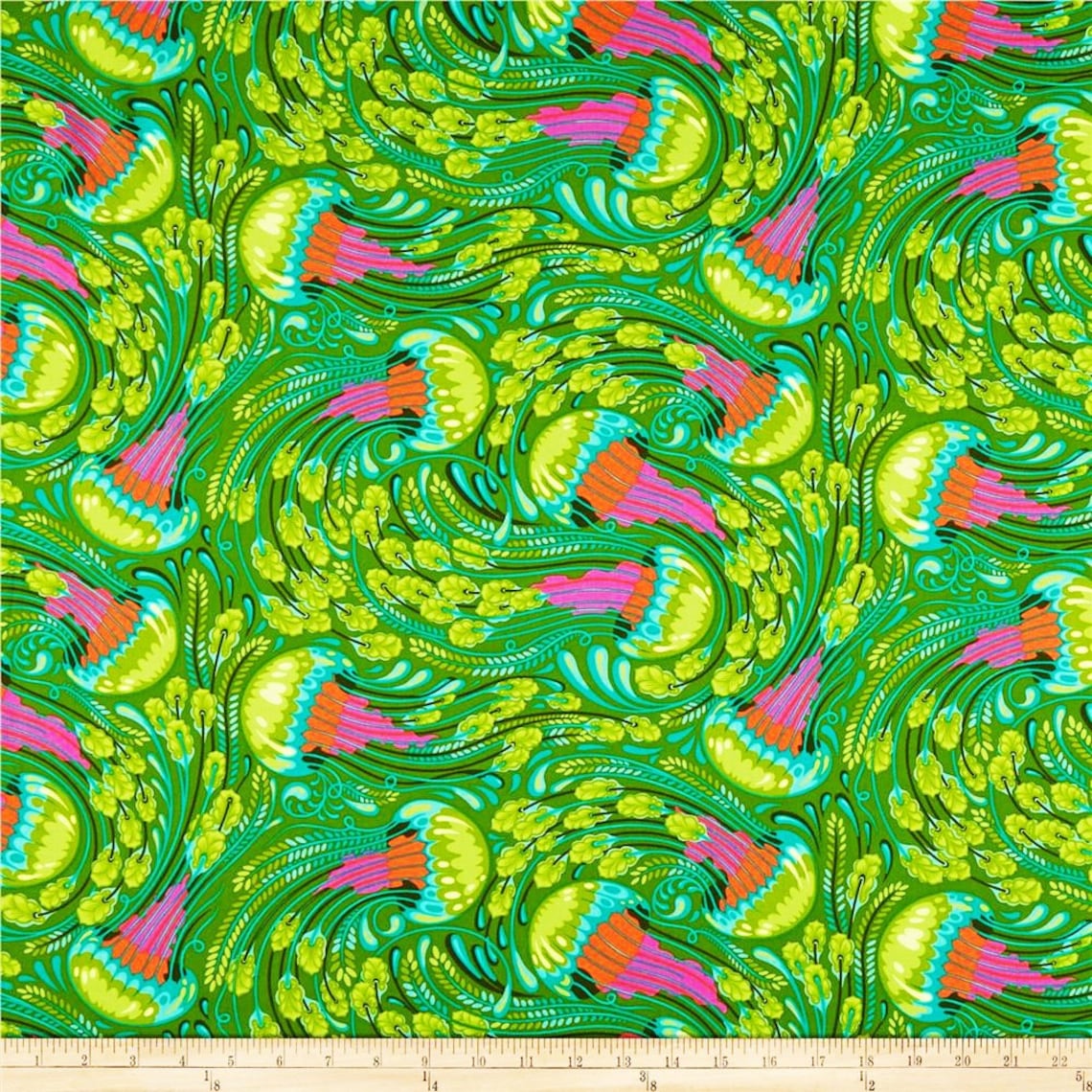 Tula Pink ZUMA Sea Bloom in Sea Glass Cotton Quilting - Etsy