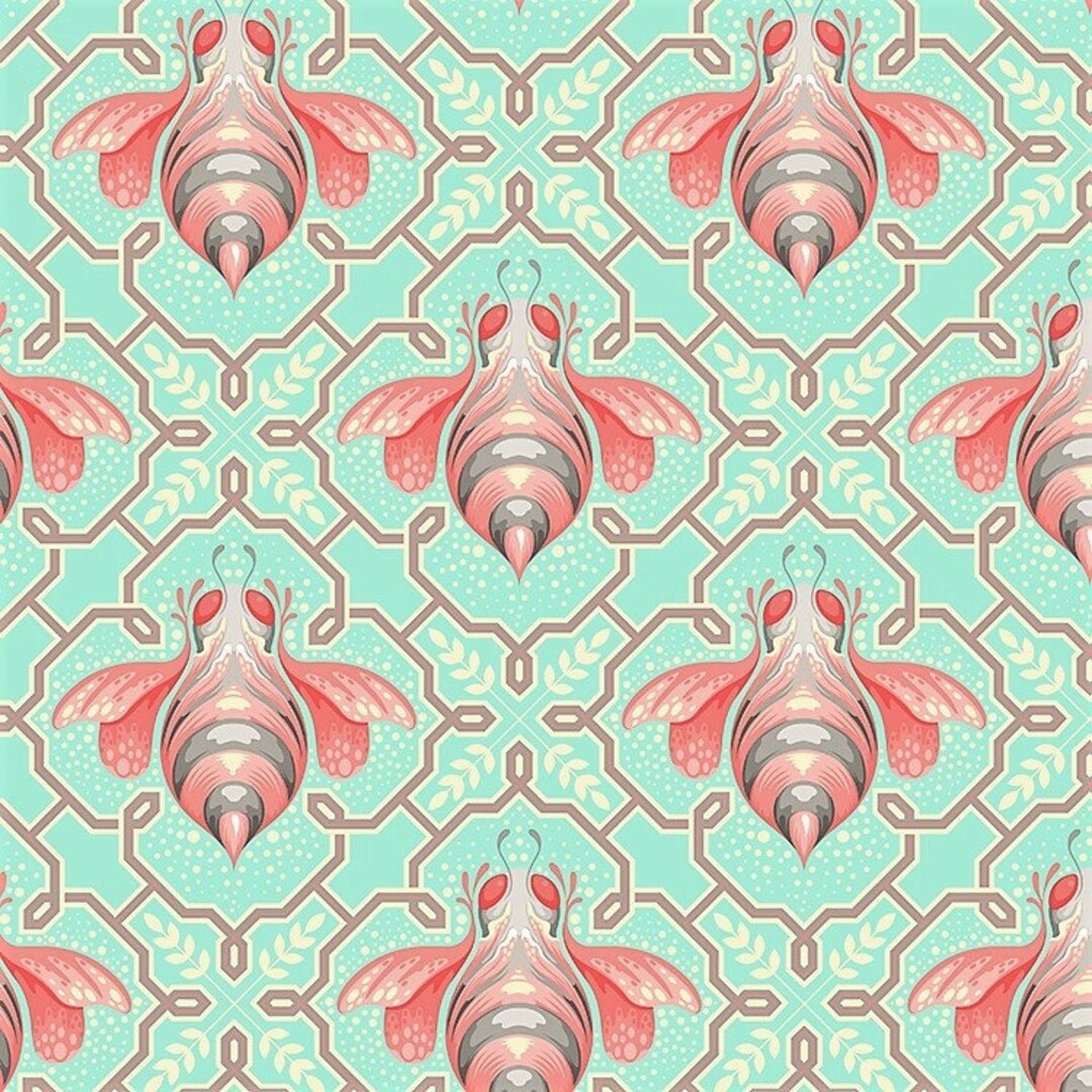 56cm X 50cm - OOP BUMBLE - Bee Jade BY Tula Pink, Cotton Fabric - Etsy