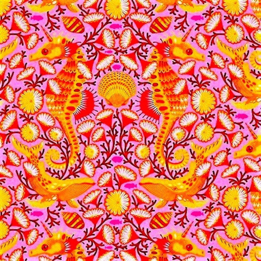 OOP - ZUMA - Sea Stallion in Glow Fish by Tula Pink Cotton Quilting ...