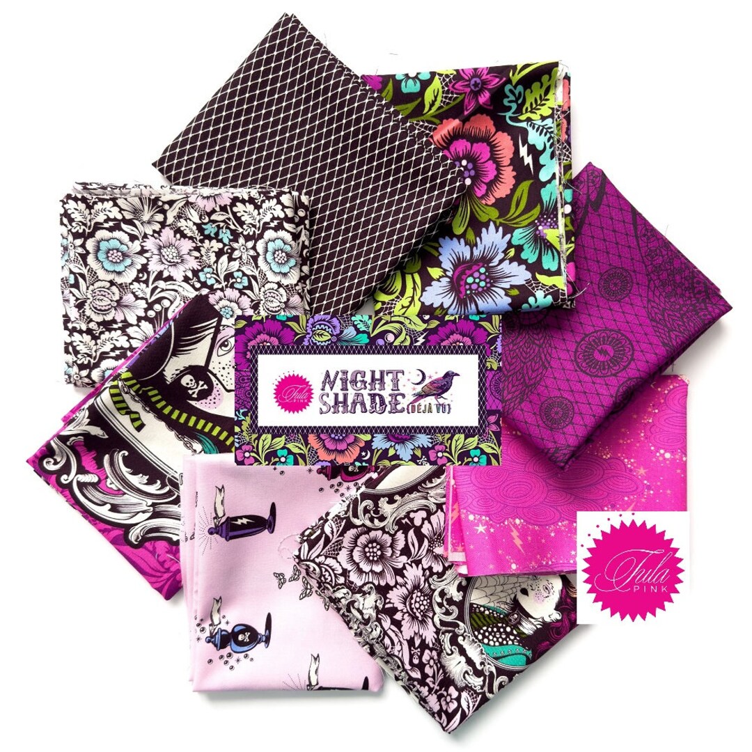 Fat Quarter Bundle Tula Pink Nightshade Deja Vu - 8 Prints Cotton ...