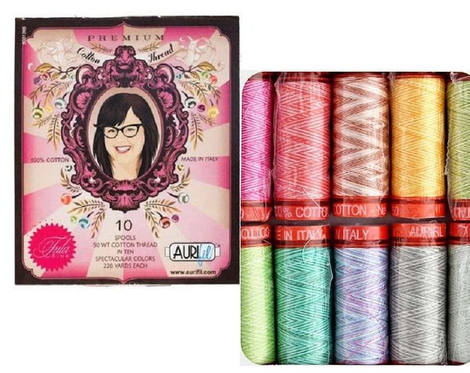 TP50TP10 Tula Pink Premium Collection 50 Wt, 10 Colors Aurifil Thread ...
