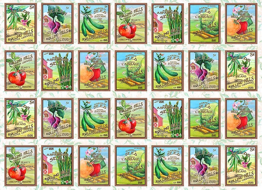 Blank Textiles Blissful Bounty - Seed Blocks - 32" X 44" PANEL ...