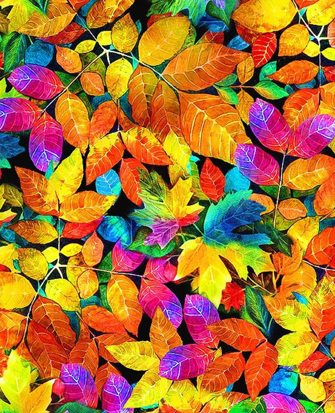 Nature's Glow Electric Fall Leaves Tangerine DIGITAL by Timeless ...