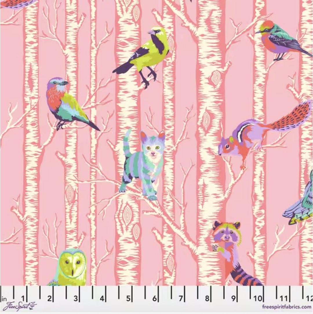 Tula Pink Full Moon Forest 2 - Family Tree in Honey - Cotton Fabric - Etsy
