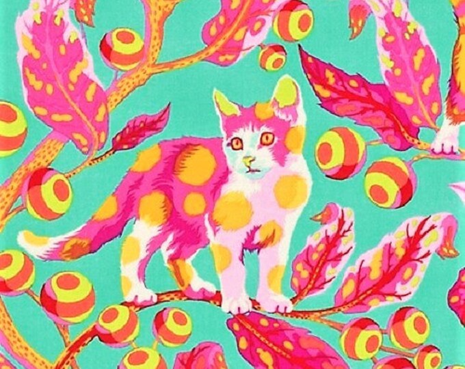 OOP Tabby Road Disco Kitty Strawberry Fields by Tula Pink ORIGINAL ...