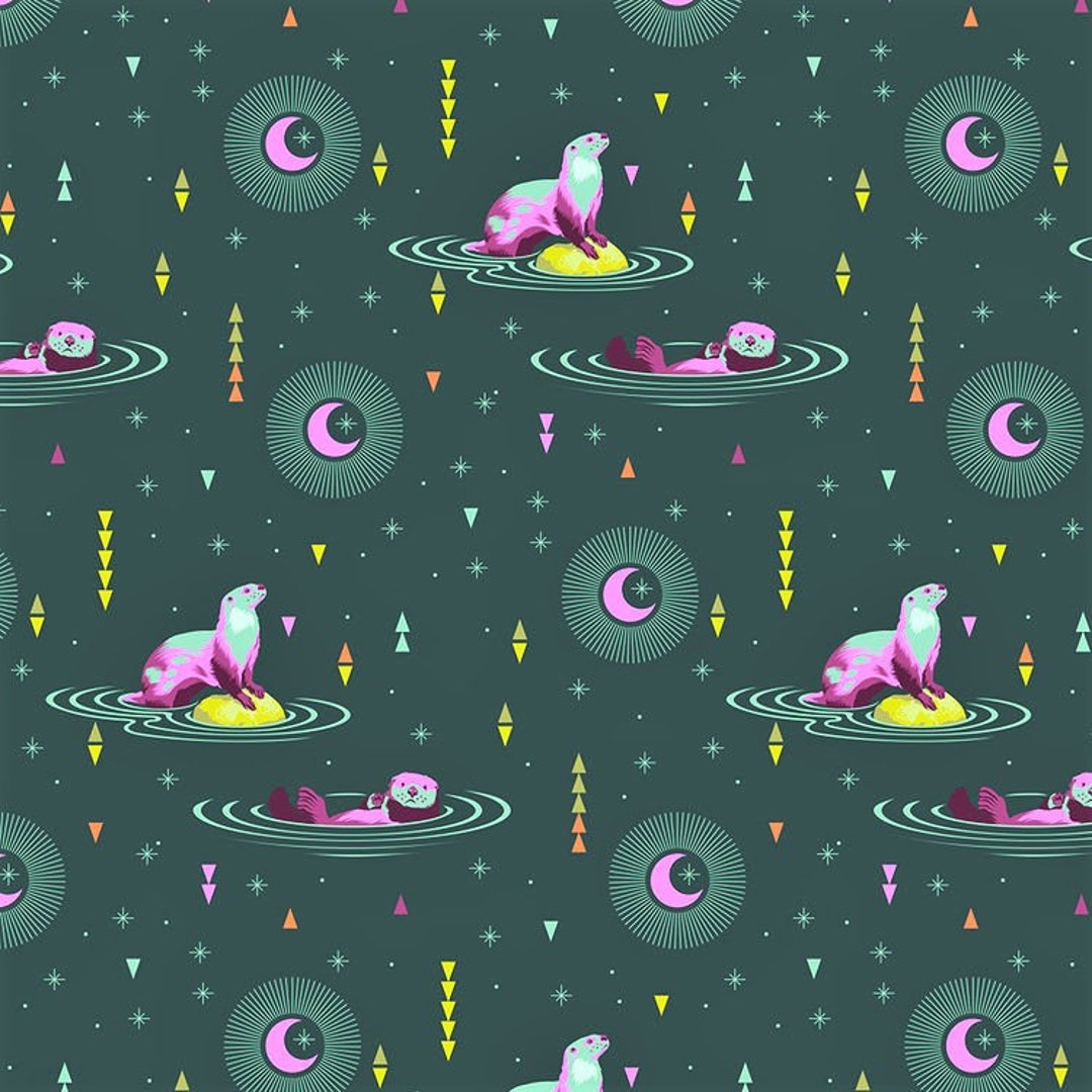 OOP Spirit Animal Otter & Chill - Lunar Glow by Tula Pink, Cotton ...