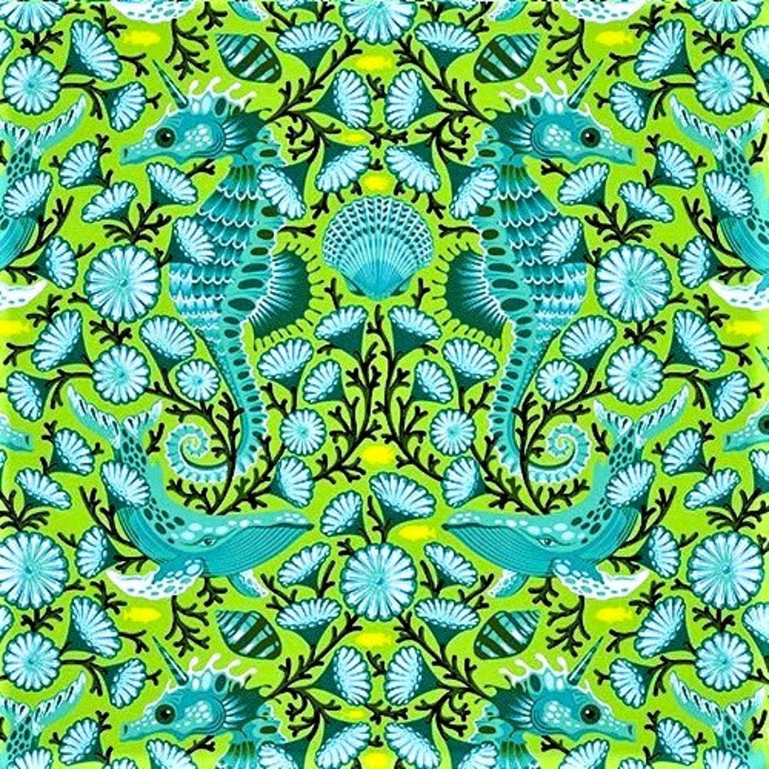 OOP - ZUMA - Sea Stallion in Sea Glass by Tula Pink Cotton Quilting ...