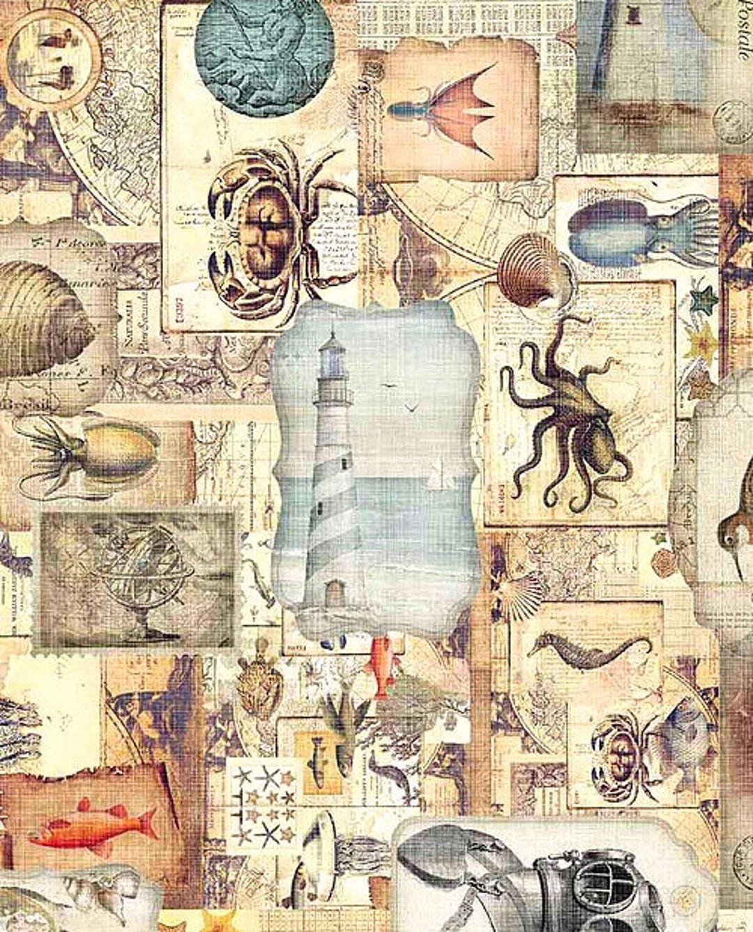 Siren's Call - Marine Journals - Parchment Beige - DIGITAL by Quilting ...