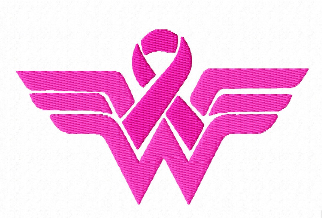 Wonder Woman Breast Cancer Awareness Ribbon Digitized Embroidery File ...