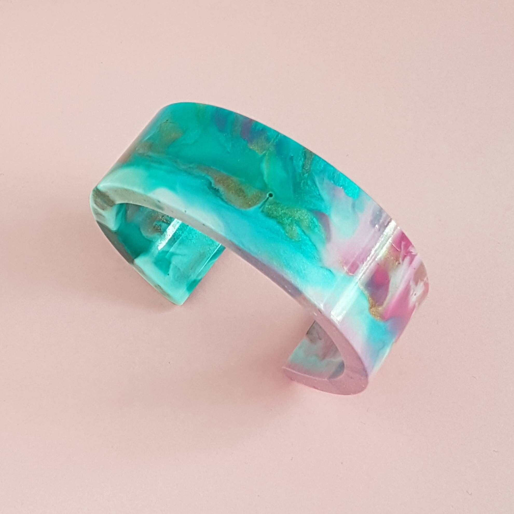 Open Cuff Resin Bracelet / Bangle - Etsy