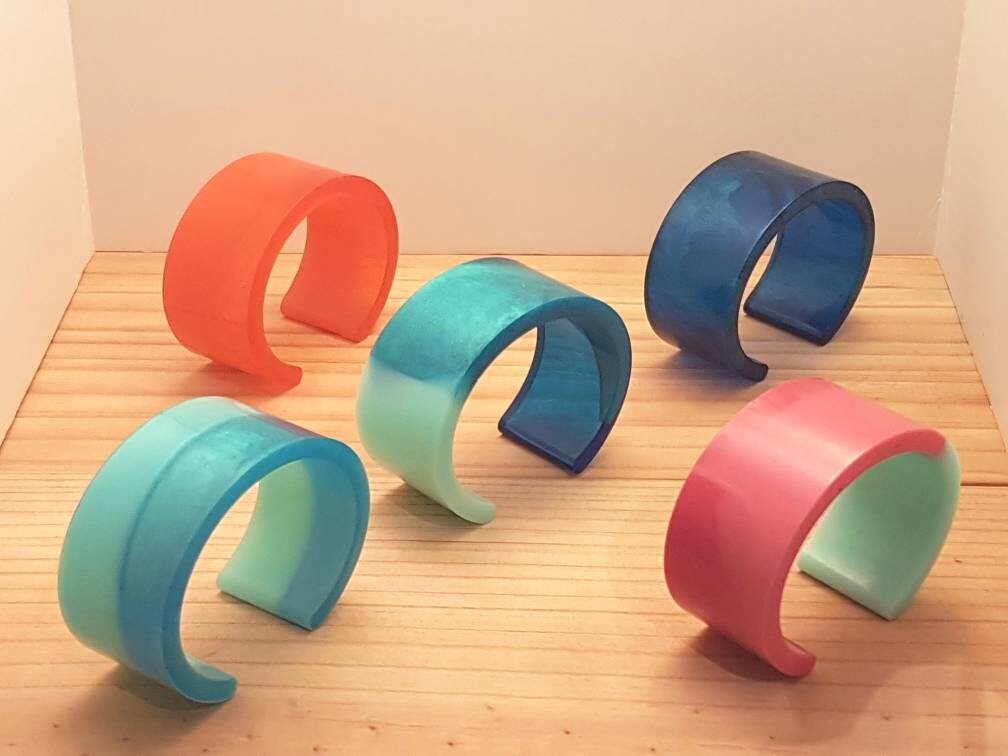 Open Cuff Resin Bracelet / Bangle - Etsy