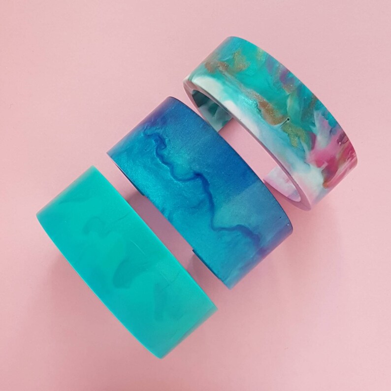Open Cuff Resin Bracelet / Bangle - Etsy