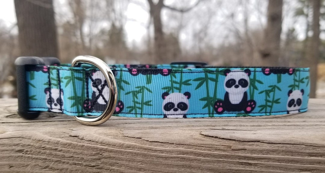 Cute Panda Bears & Bamboo Trees 1" Handmade Adjustable Dog Collar - Etsy