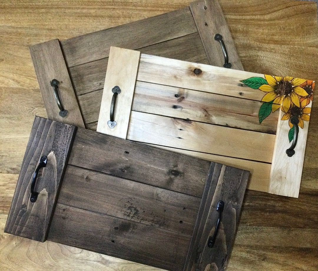 Rustic Wooden Farmhouse Trays - Etsy