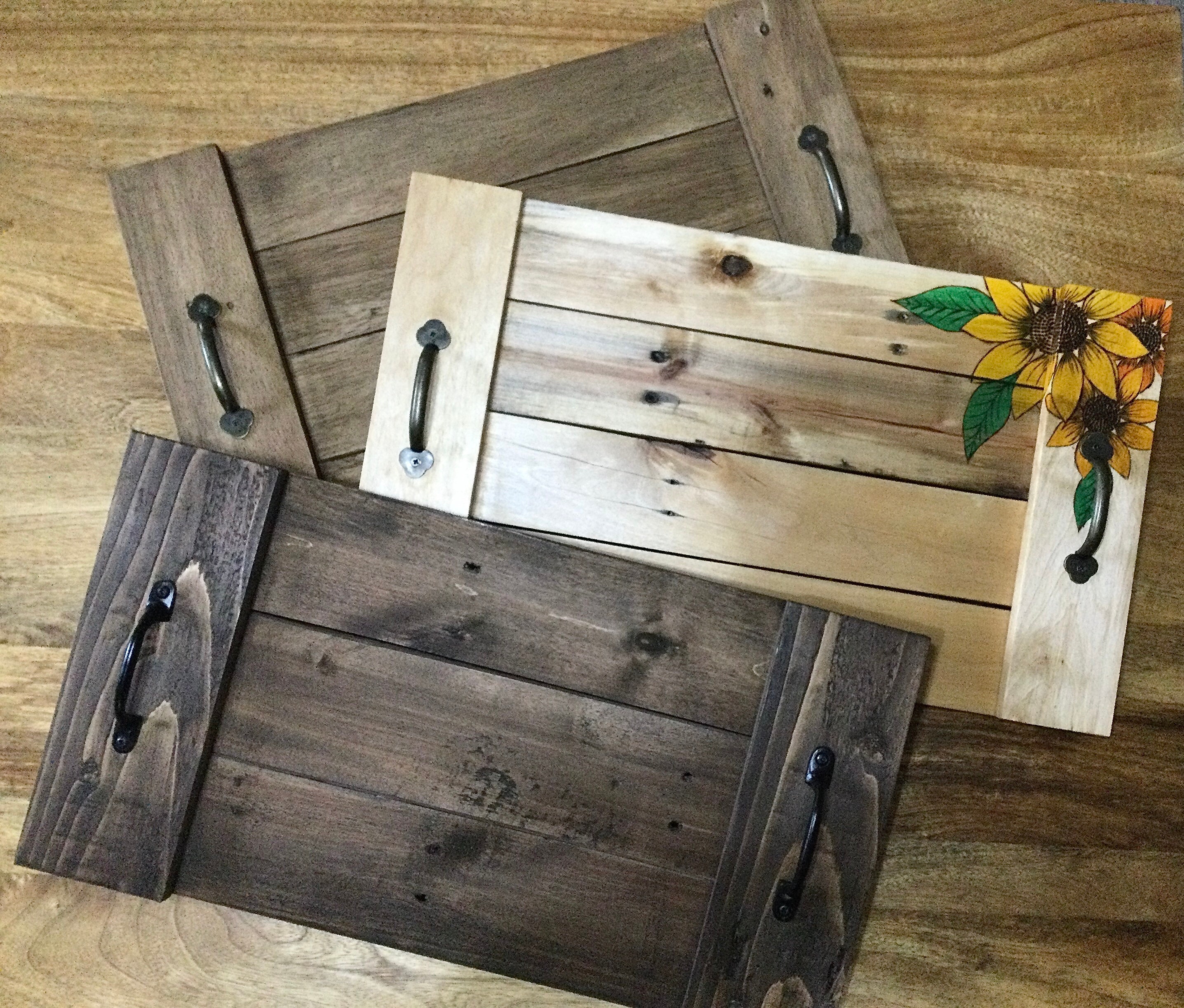 Rustic Wooden Farmhouse Trays - Etsy