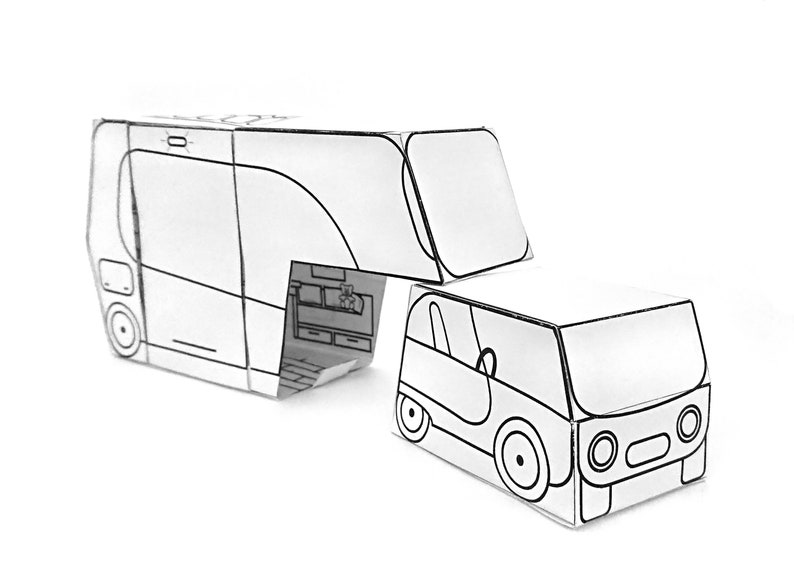 Printable Paper Toy 3d Car Model PDF Paper Craft for Kid Coloring Pages ...