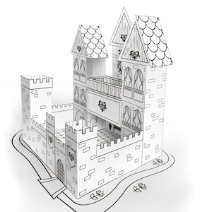 Printable Paper Toy Princess Castle Paper Craft Kit Coloring Pages ...