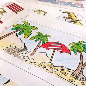 SALE! Printable Kit Coloring 3D Paper Swimming Pool Toy, Paper Kids ...