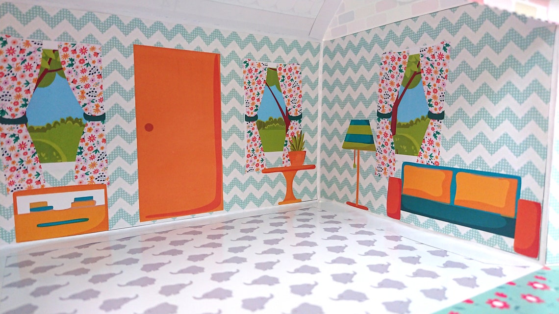Printable Paper Dollhouse 3D Paper Toy With Interior Paper | Etsy UK