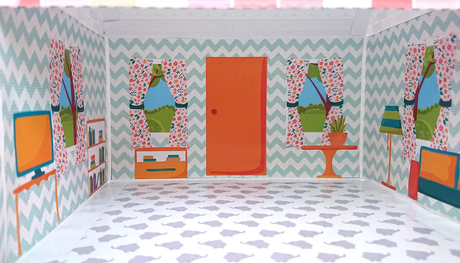 Printable Paper Dollhouse 3D Paper Toy With Interior, Paper Kid Craft ...