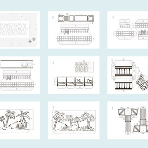 SALE! Printable Kit Coloring 3D Paper Swimming Pool Toy, Paper Kids ...