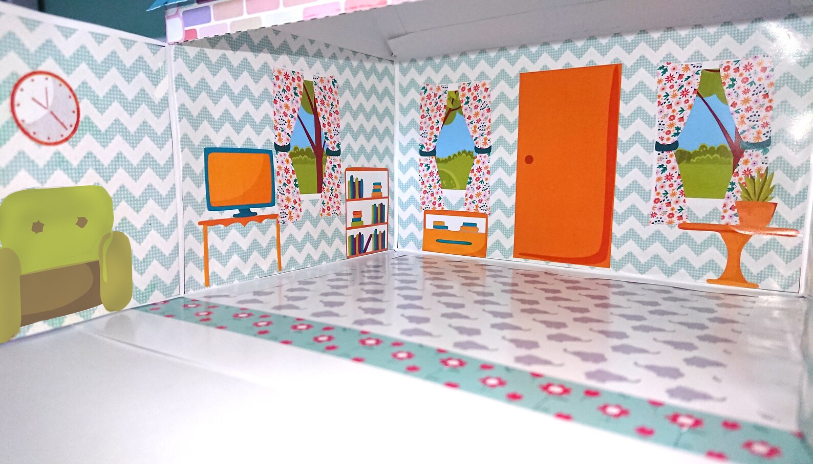 Printable Paper Dollhouse 3D Paper Toy With Interior, Paper Kid Craft ...