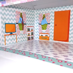 Printable Paper Dollhouse 3D Paper Toy With Interior, Paper Kid Craft ...