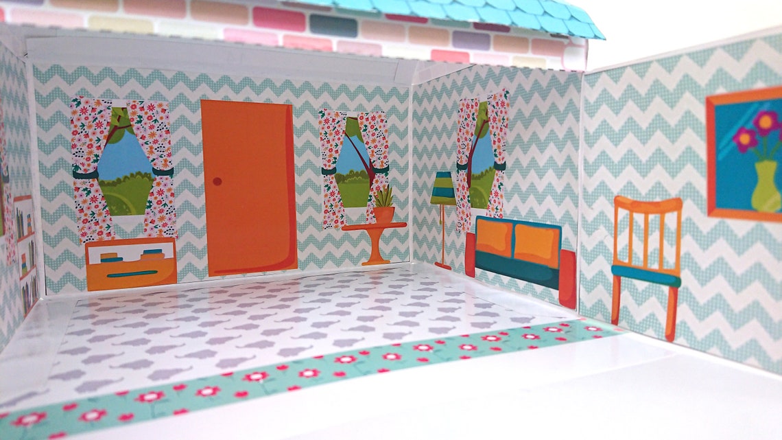 Printable Paper Dollhouse 3D Paper Toy With Interior Paper | Etsy UK