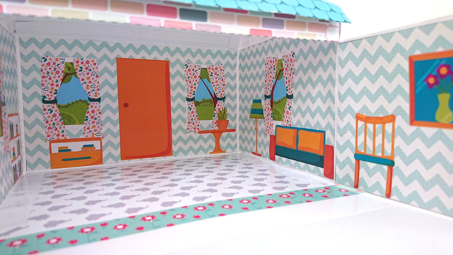 Printable Paper Dollhouse 3D Paper Toy With Interior, Paper Kid Craft ...