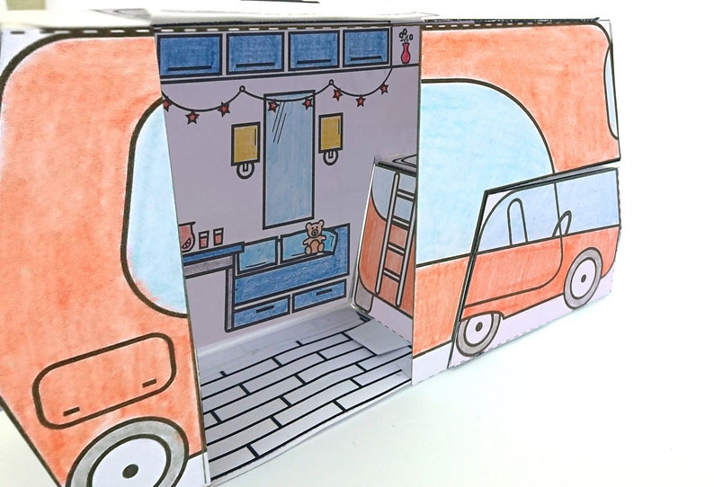 Printable Paper Toy 3d Car Model PDF Paper Craft for Kid Coloring Pages ...