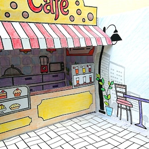 NEW Printable Kit for Paper Cafe Toy (coloring Pages) Paper Kid Craft ...
