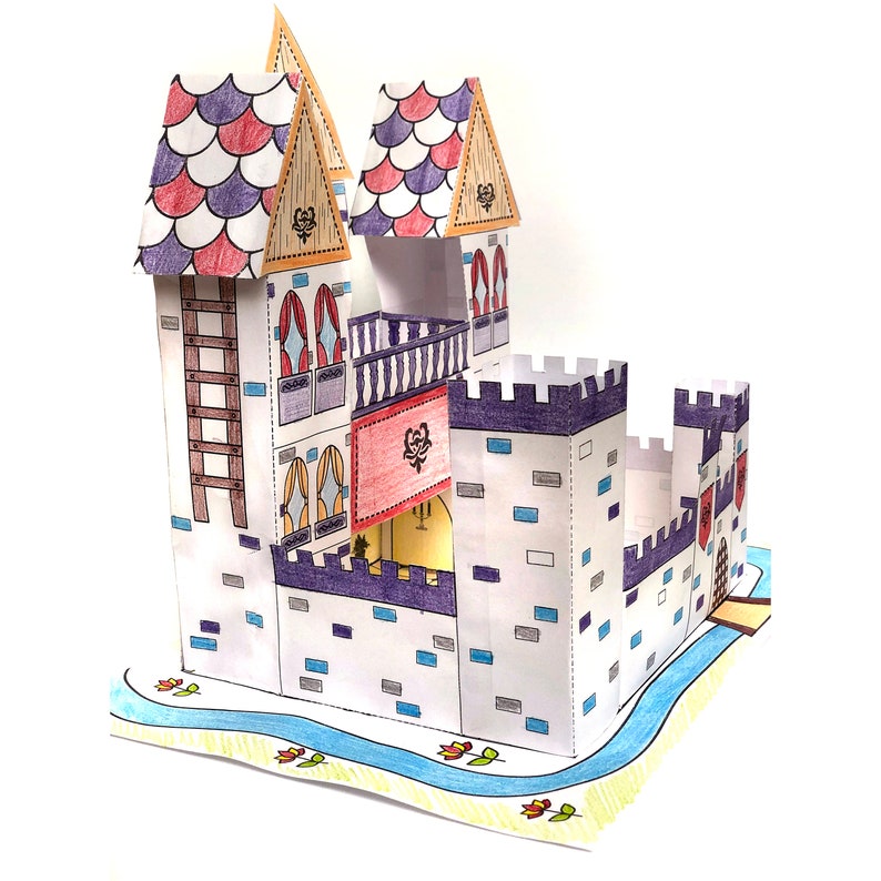 Printable Paper Toy Princess Castle Paper Craft Kit Coloring Pages ...