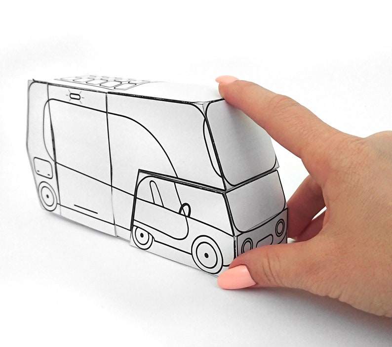 Printable Paper Toy 3d Car Model PDF Paper Craft for Kid Coloring Pages ...