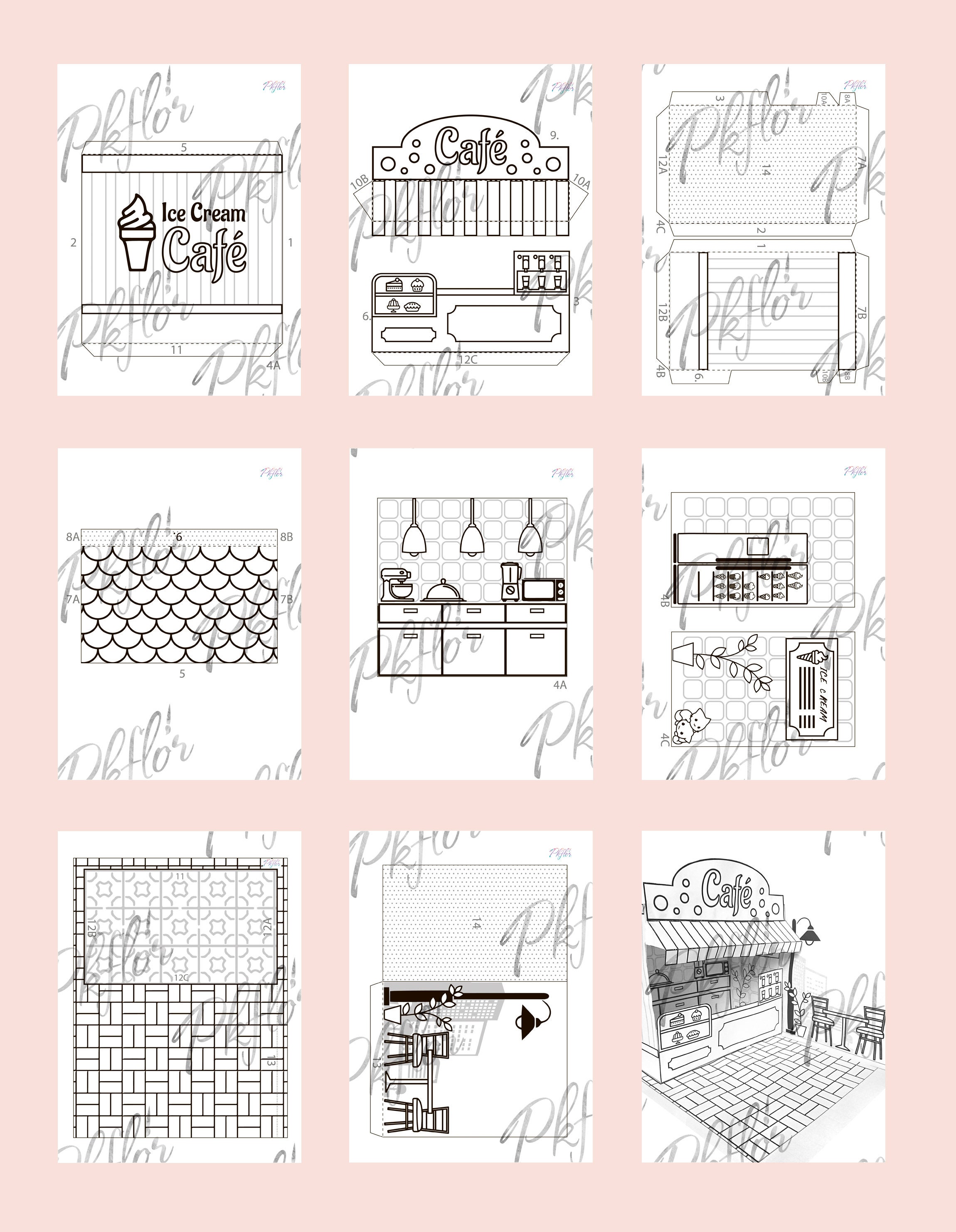 NEW Printable Kit for Paper Cafe Toy coloring Pages Paper - Etsy Australia