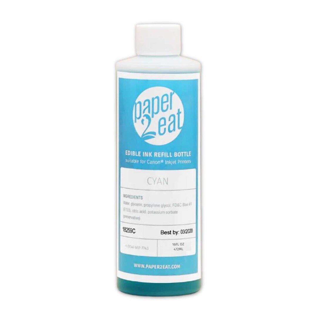 16 Fl. Oz. 472 Ml Cyan Edible Ink Refill Bottle - Etsy