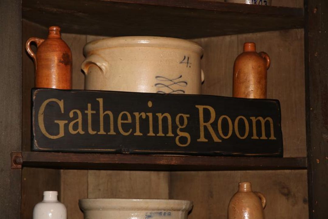 Primitive Handmade Wood "gathering Room" Sign Distressed Mustard ...