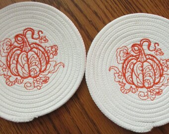 Embroidered Rope Coasters - Etsy