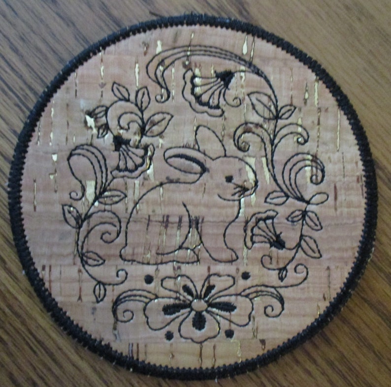 Cork Coasters Machine Embroidered Set of 2 - Etsy