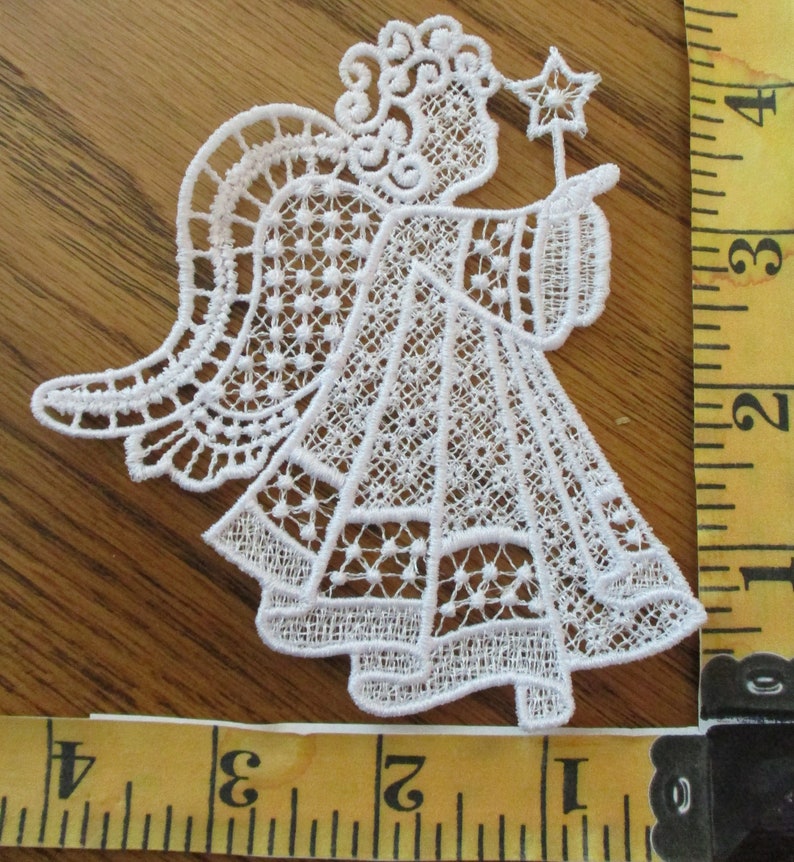 Angel Lace Ornament Machine Embroidered - Etsy
