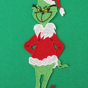 Grinch Ornament Machine Embroidered - Etsy