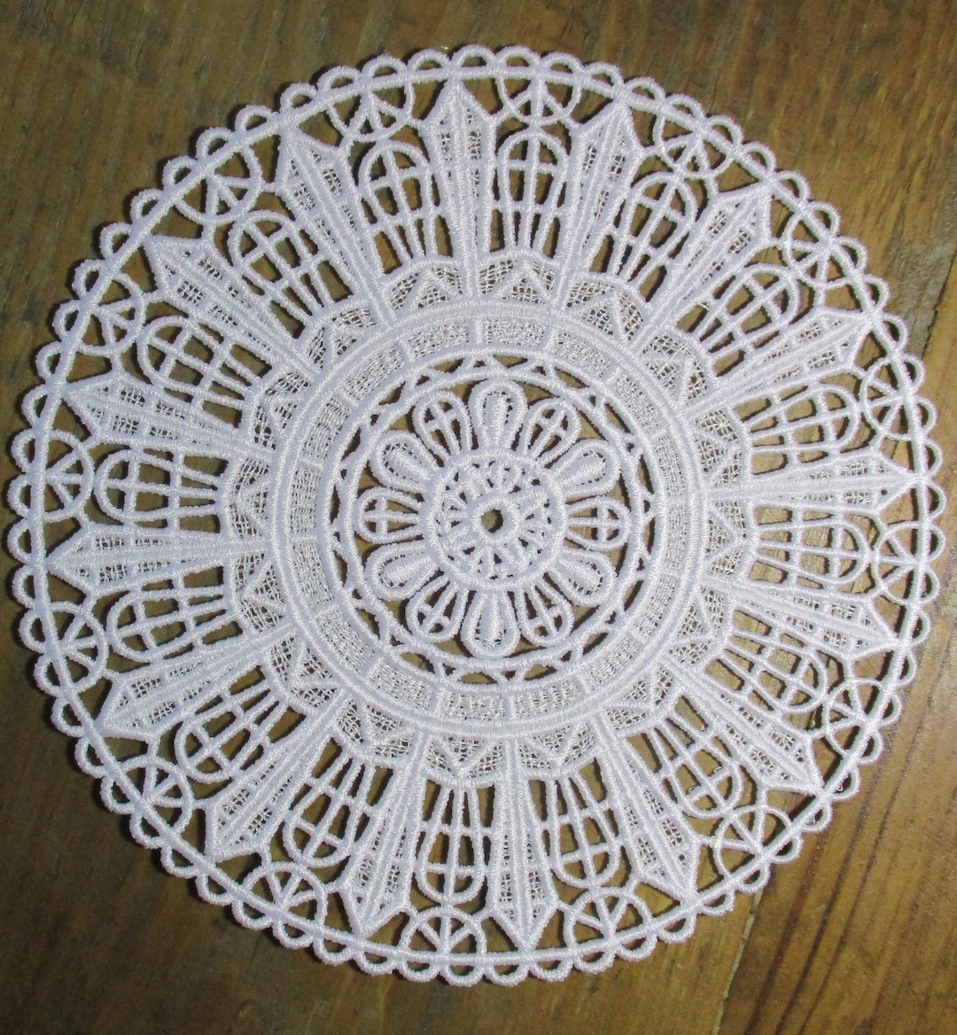 Machine Embroidered Lace Doily - Etsy