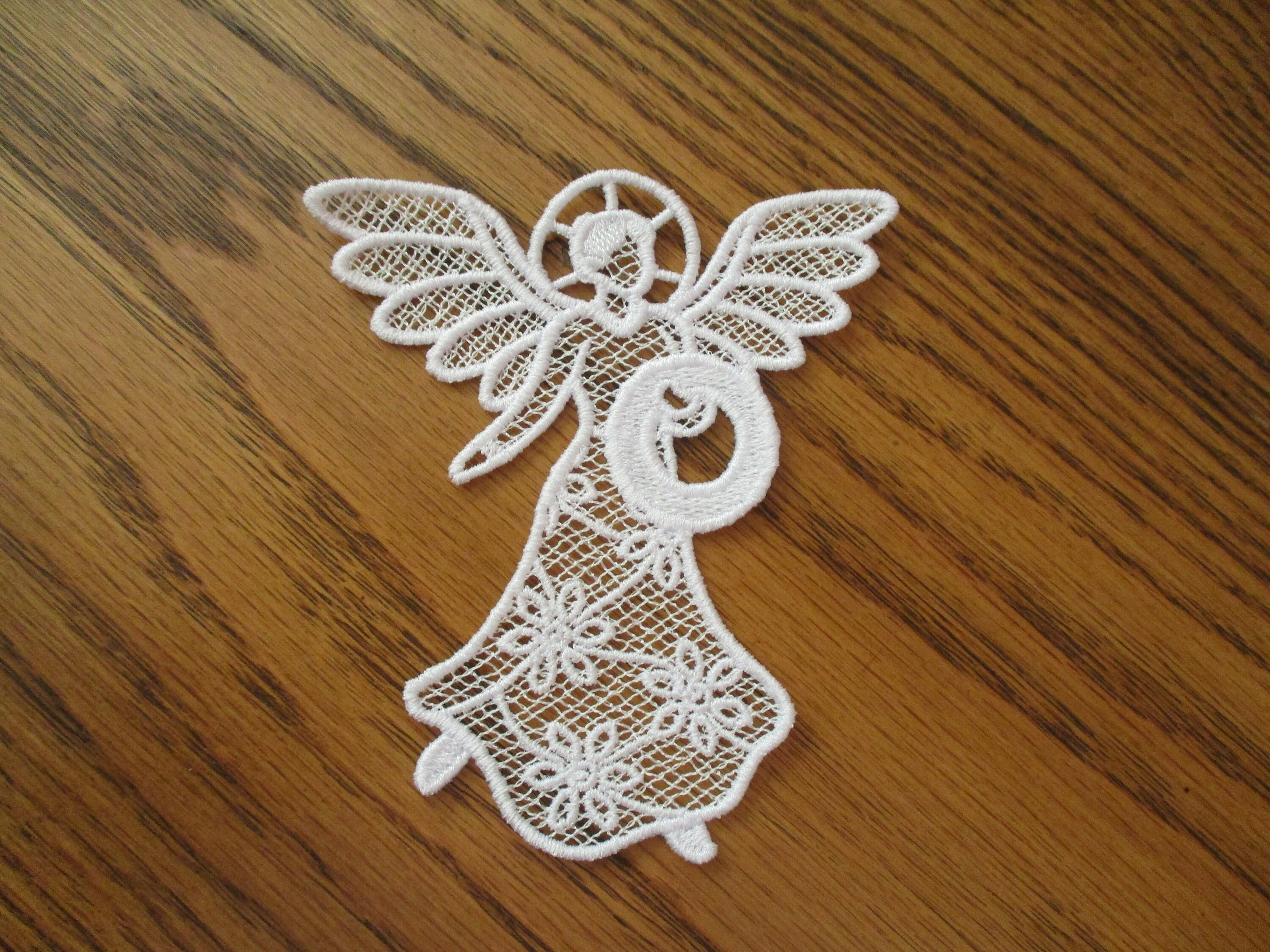 Angel Lace Ornament Machine Embroidered - Etsy